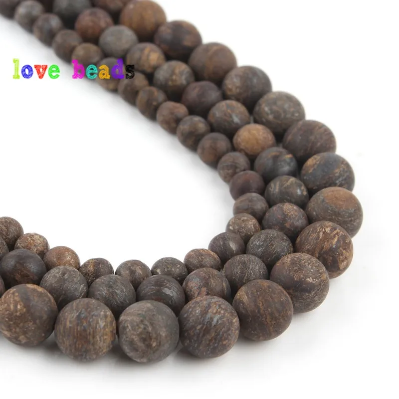 100% AAA+ Natural Matte Bronze Minerals Beads Dull Polished Brown Round ...
