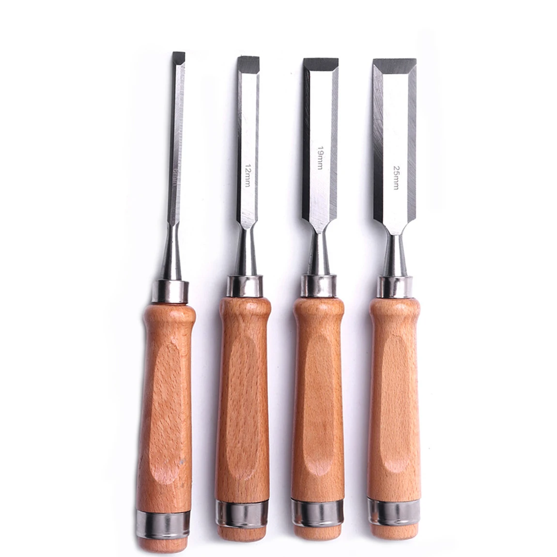 6mm 12mm 19mm 25mm Flat Chisels Chrome Vanadium Steel Woodworking ...