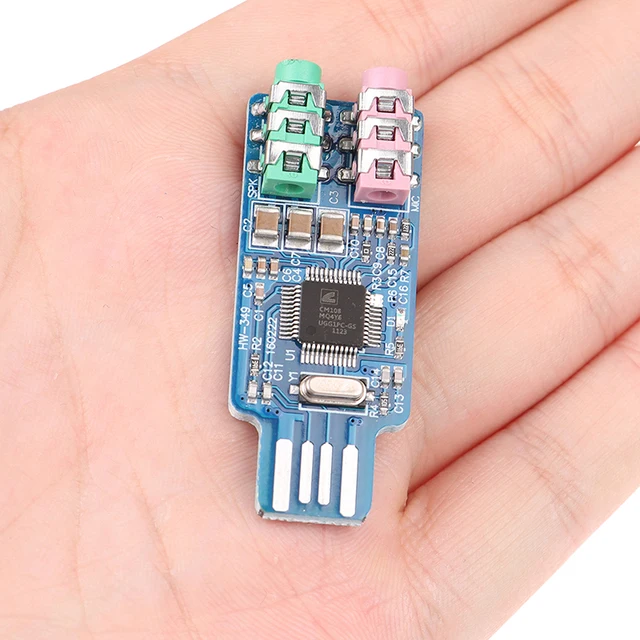 Pc Audio Card 2-Pack USB Sound Card Adapters - CM108 Audio Module For ...