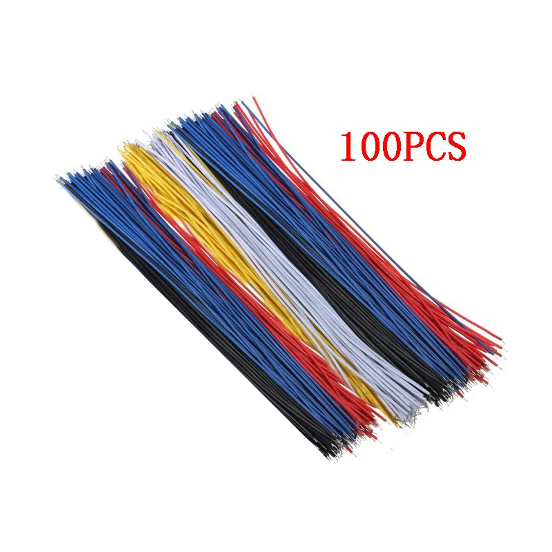 100pcs/set Tin-plated Breadboard Pcb Solder Cable 26awg 20cm Fly Jumper ...