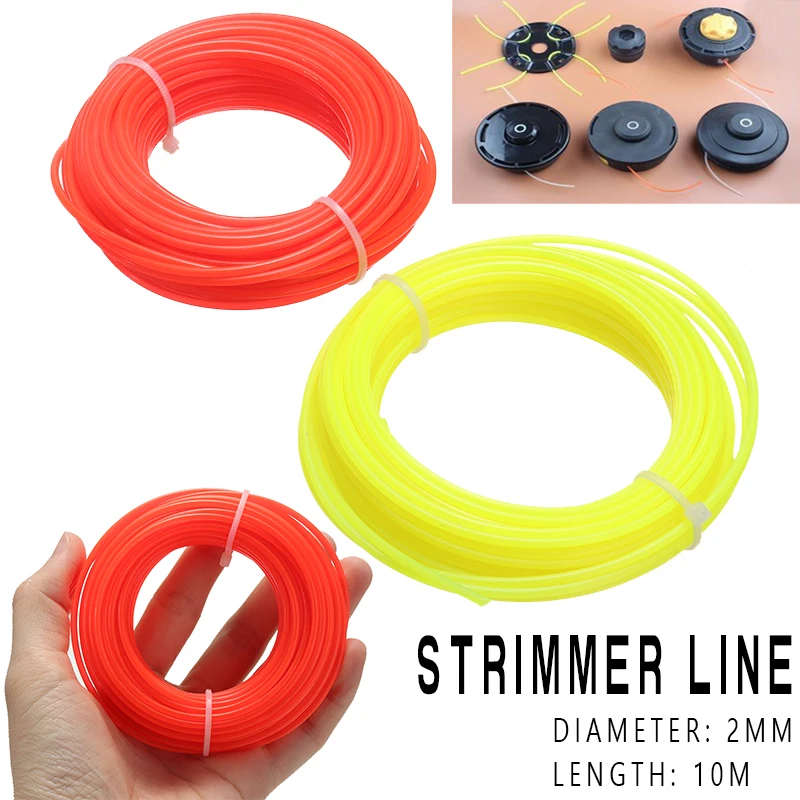 10m x 2mm Brushcutter Grass Trimmer Strimmer Line Nylon Cord Wire Round ...