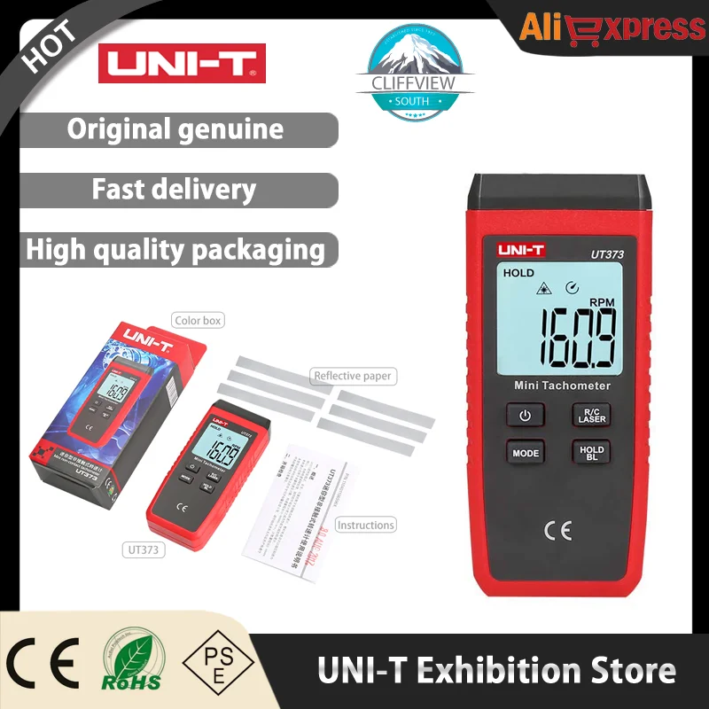 UNI-T UT373 Mini Digital Laser Tachometer Non-Contact Tachometer RPM ...