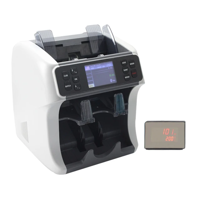 2 Pocket Value Bill Counter and Sorter emixed denomination money ...