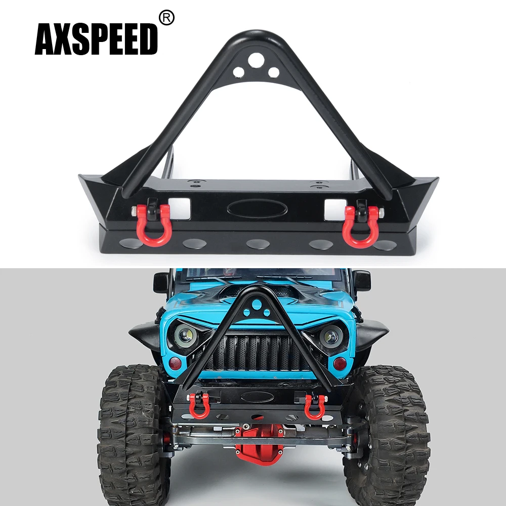 AXSPEED-CNC-Metal-Front-Bumper-with-Trailer-Hook-for-Axial-SCX10-1-10 ...