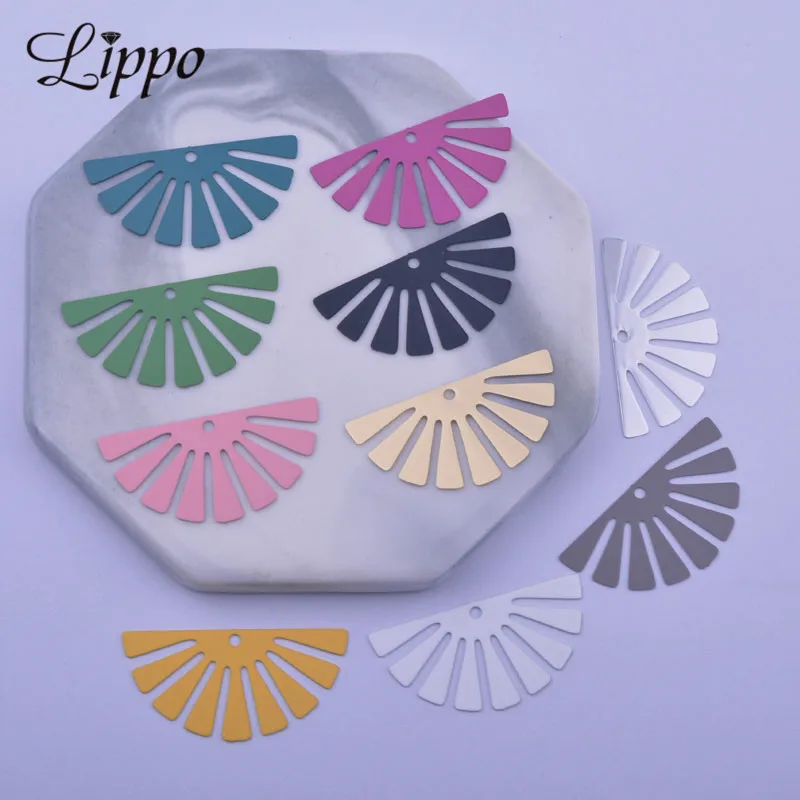 30pcs-AC11588-18-35mm-Silver-Color-Green-Pink-Yellow-Sector-Shape ...