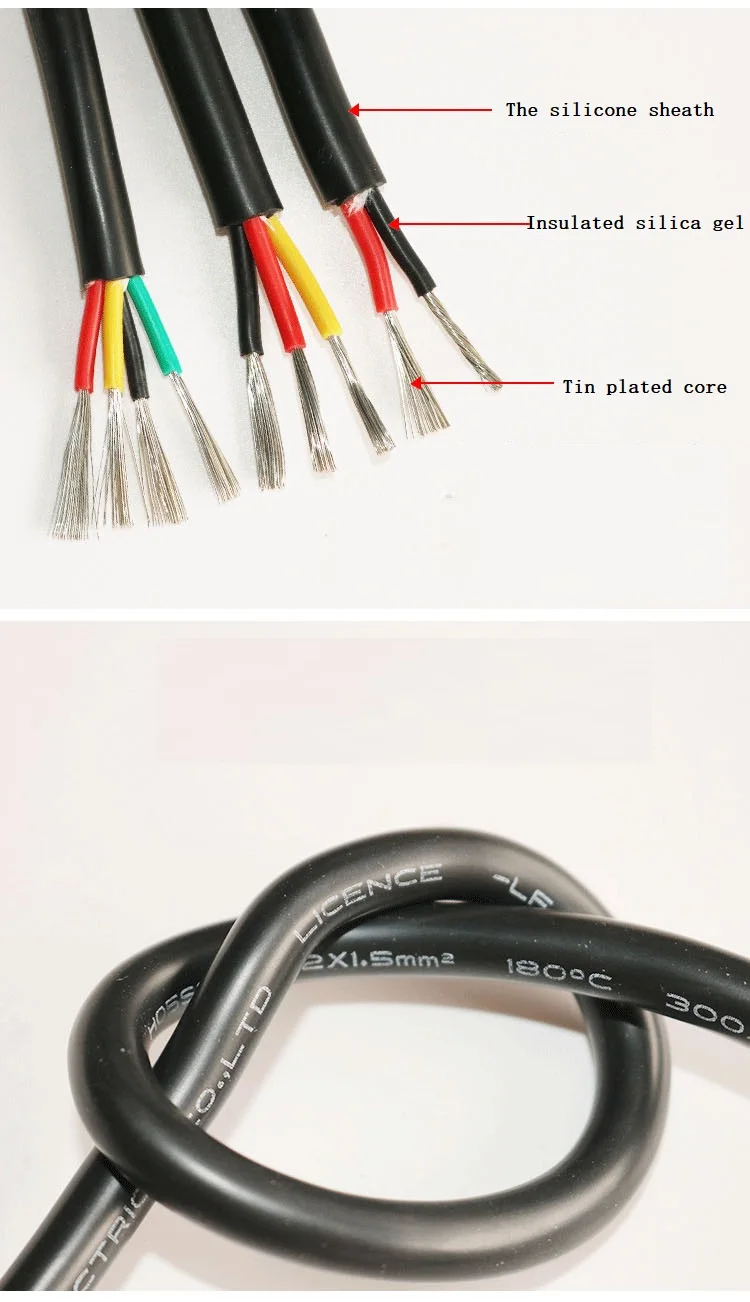 Silicone Sheath Power Cord Super Soft Cable 2 Core 3 Core 4 Core High ...