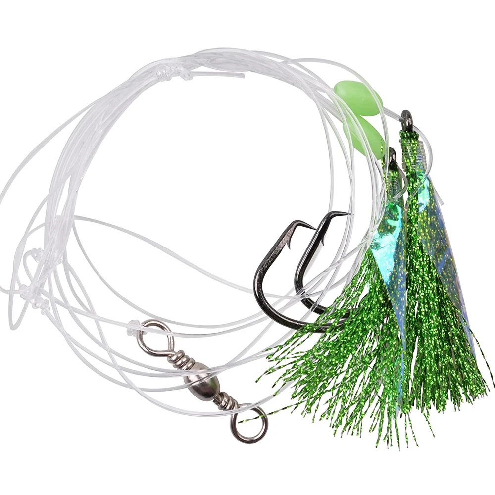 15Packs Fishing Bait Rigs Flasher Lure Rig With Barrel Swivel Snap ...