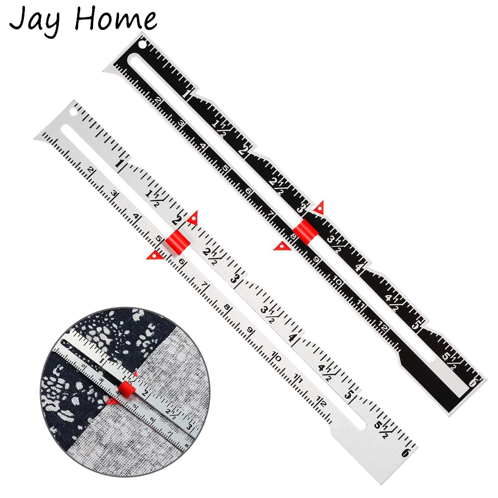 2-1PC-Sliding-Gauge-Sewing-Measuring-Tool-Aluminum-Quilting-Ruler-for ...