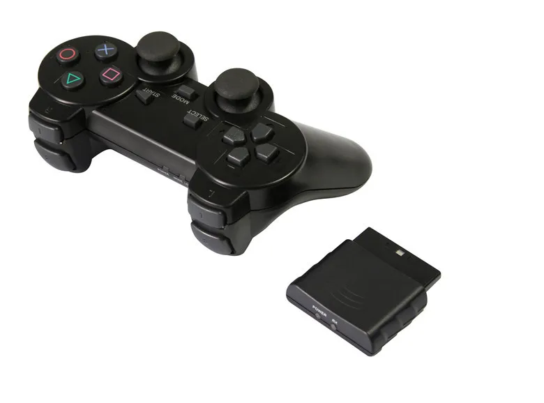 PS2 Wireless Controller 2.4G PS2คอนโทรลเลอร์เกมไร้สายการสั่นสะเทือนคู่ ...