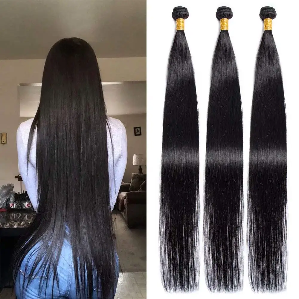 Natural Color Brazilian Hair Weave Bundles 30 32 34 36 38 40 Inch ...