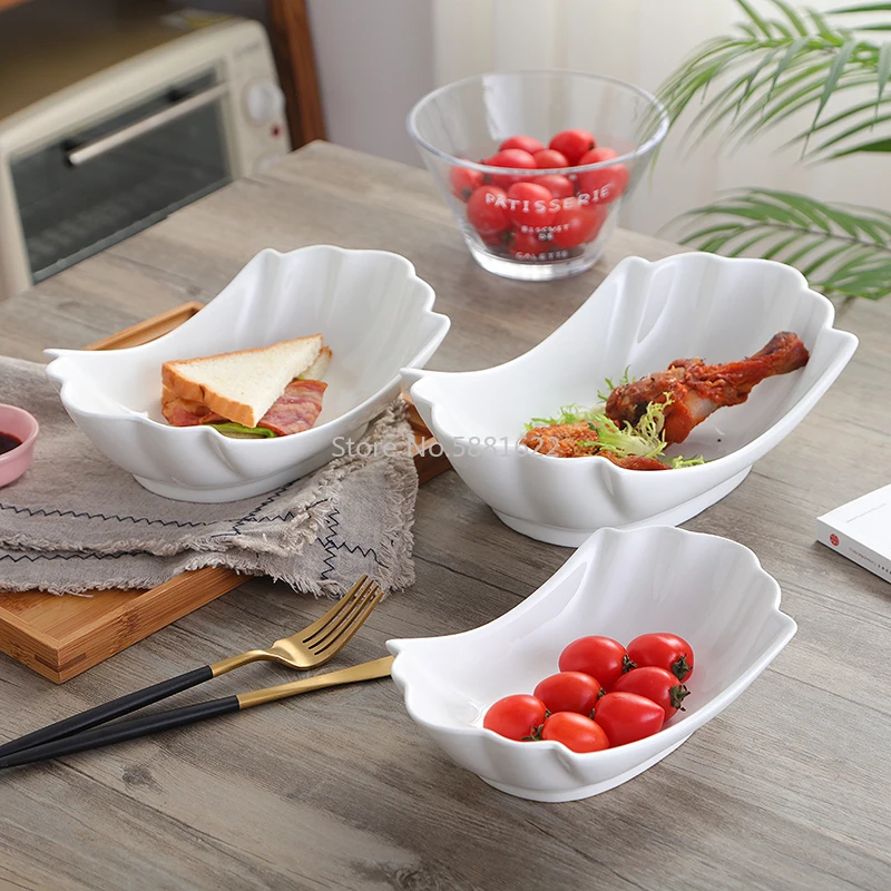 Creative-Ceramic-Pure-White-Hotel-Tableware-Fruit-Salad-Tableware-Dish ...