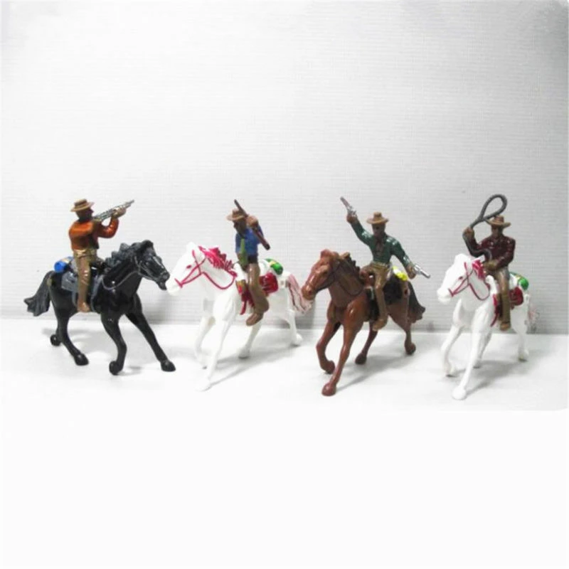 West Cowboy on Horse People Model Statue Indian Action Figures Xmas ...