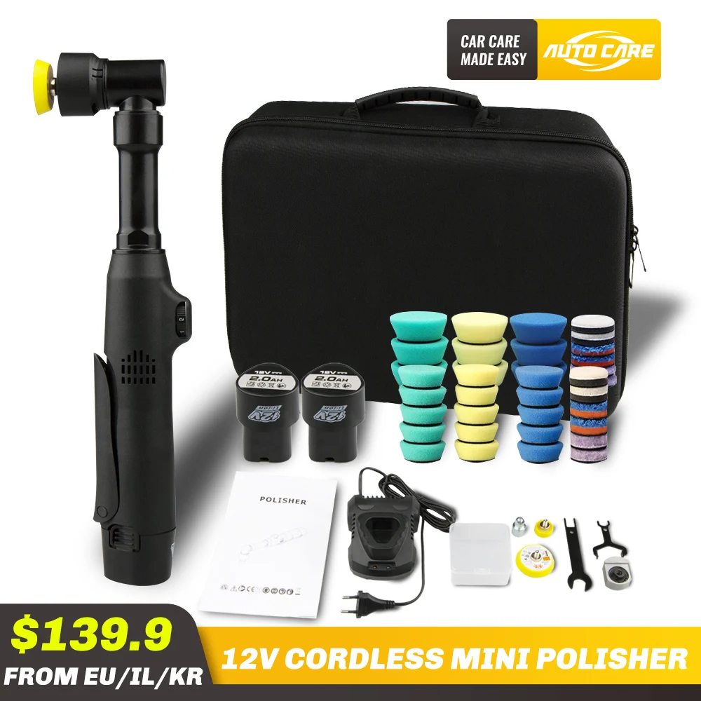 AUTOCARE-Cordless-12V-Mini-Car-Polisher-RO-DA-Micro-Cordless-Scratches ...