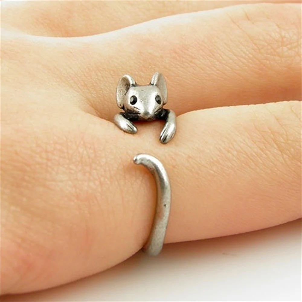 Mouse Silver Jewelry Ring | Adjustable Mouse Rings | Womens Mouse Rings ...