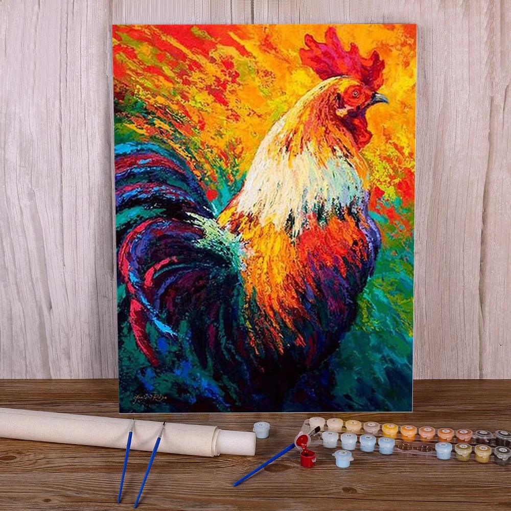Animal Chicken Painting By Numbers Kit Acrylic Paints 40*50 Paiting By ...
