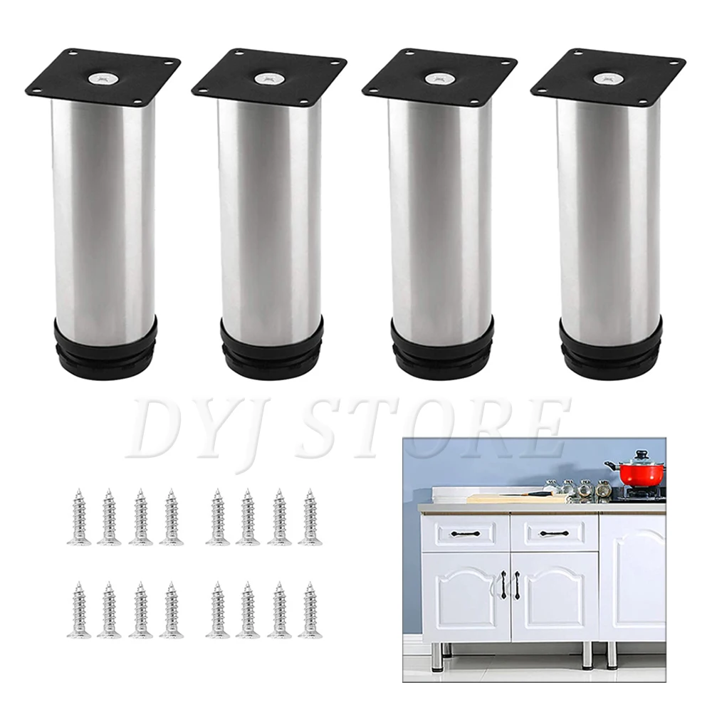 2-4Pcs-60-300mm-Stainless-Steel-Furniture-Legs-with-screws-Adjustable ...