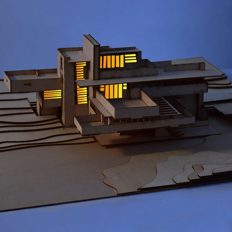 1/200 Scale Fallingwater Villa Architecture Model DIY Assembly model ...