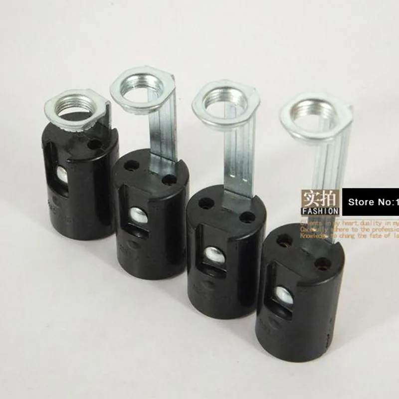 4pcs E14 Black Bakelite Stand Candle Crystal Candle Chandelier Lamp ...