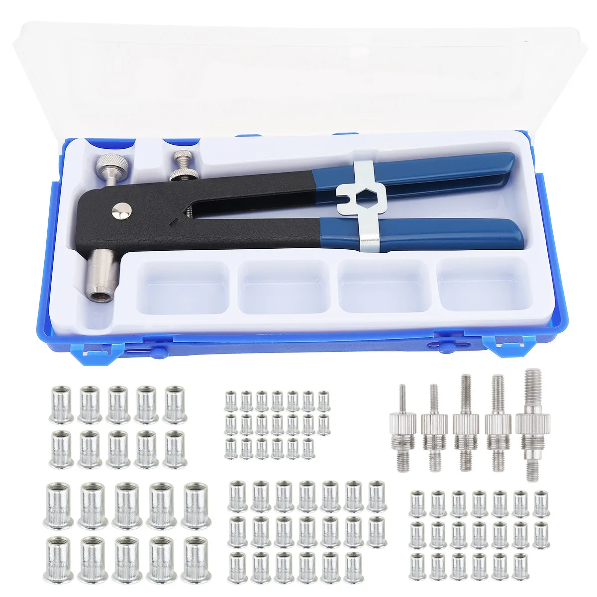 106pcs/set Aluminum Alloy Manual Pull Rivet Gun Riveting Tool Set with ...