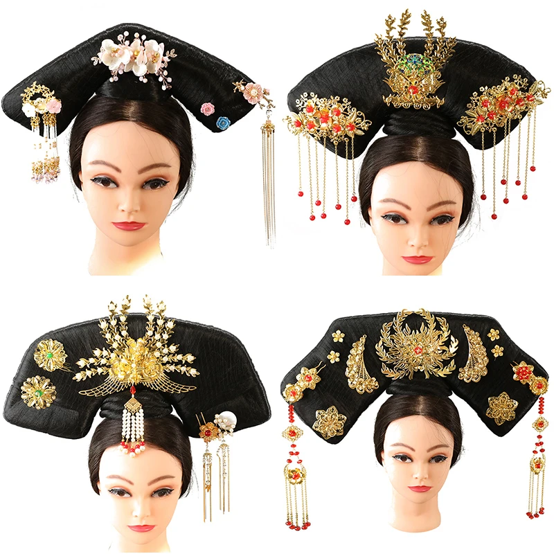 Beautiful Qing Dynasty Princess Hair Styling Set Black Queen Hair Piece ...