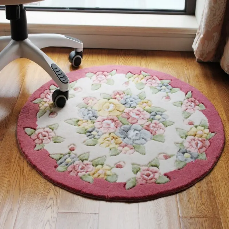 Rosa Blume Druck Runde Bad Teppich Dia 80cm Nicht Slip Mat Badezimmer ...