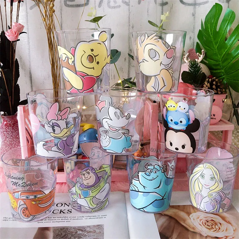 Disney Cute Cup Cartoon Mickey Print Pattern Transparent Plastic Cup ...