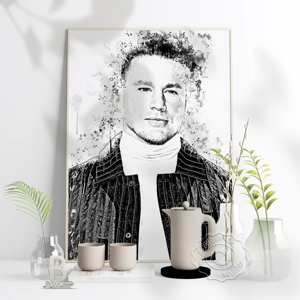 Channing Tatum Black And White Drawing