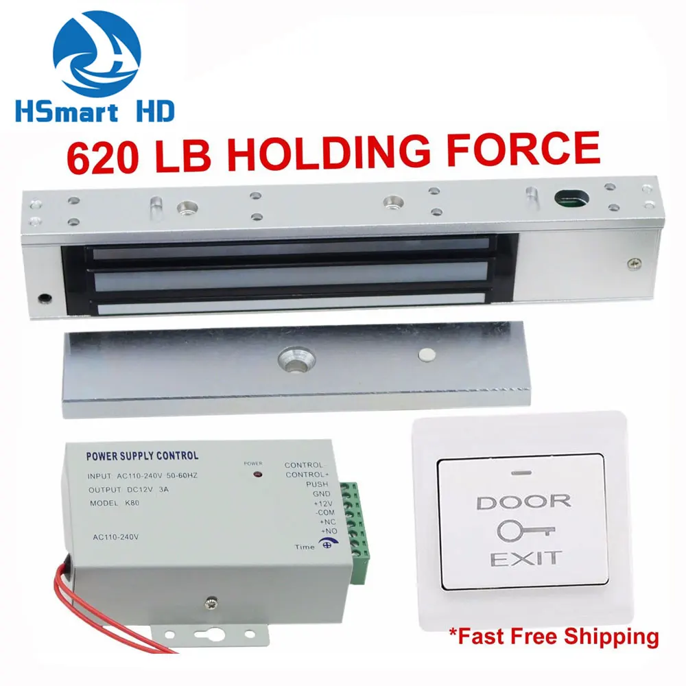 620lb Kit Electric Door Lock Magnet Electromagnet Magnetic Access ...