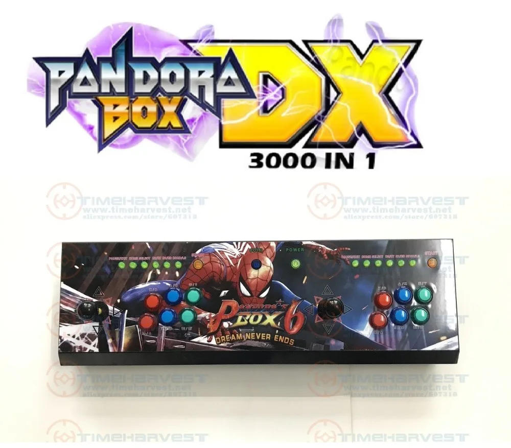 2 plysers Pan dora box DX Arcade joysticks 6 LED buttons console TV ...
