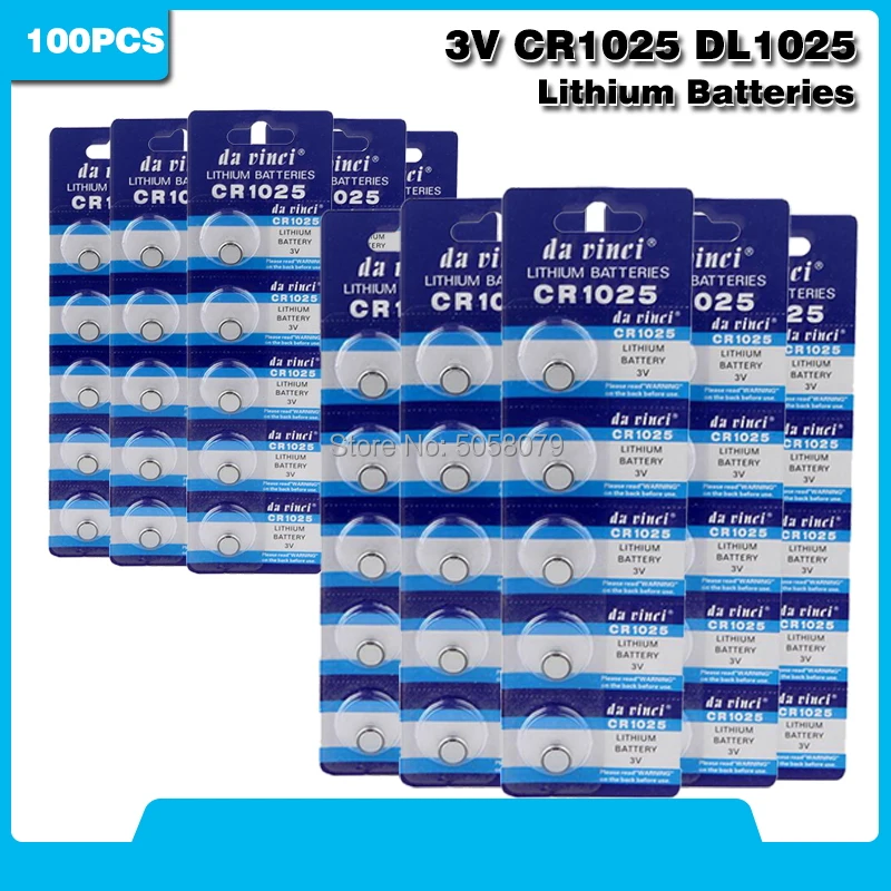 Pilas de botón de 3V CR 100 CR1025, 1025 piezas, DL1025 BR1025 KL1025 ...