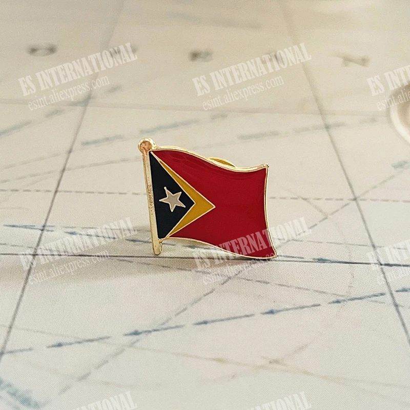 Timor-Leste-National-Flag-Lapel-Pins-Crystal-Epoxy-Metal-Enamel-Badge ...