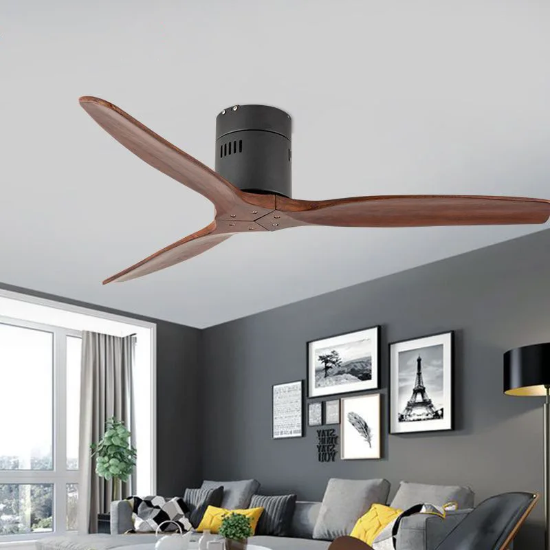 Modern-Simple-Wooden-Ceiling-Fan-Without-Lamp-Fan-Bedroom-Fashion ...