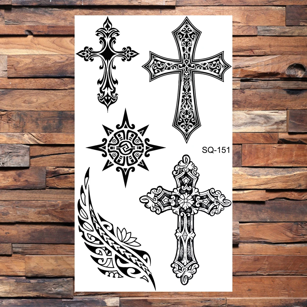 Tribal Cross With Wings On Arm