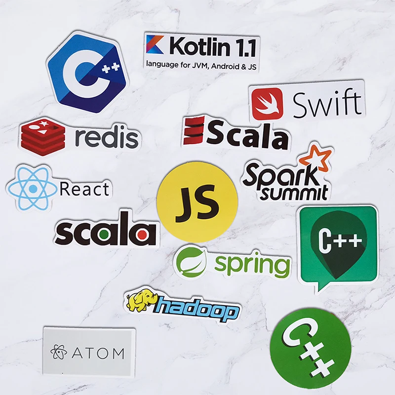 50 Pcs Internet Java JS Docker Bitcoin Nuvem adesivos Geek Linguagem de ...