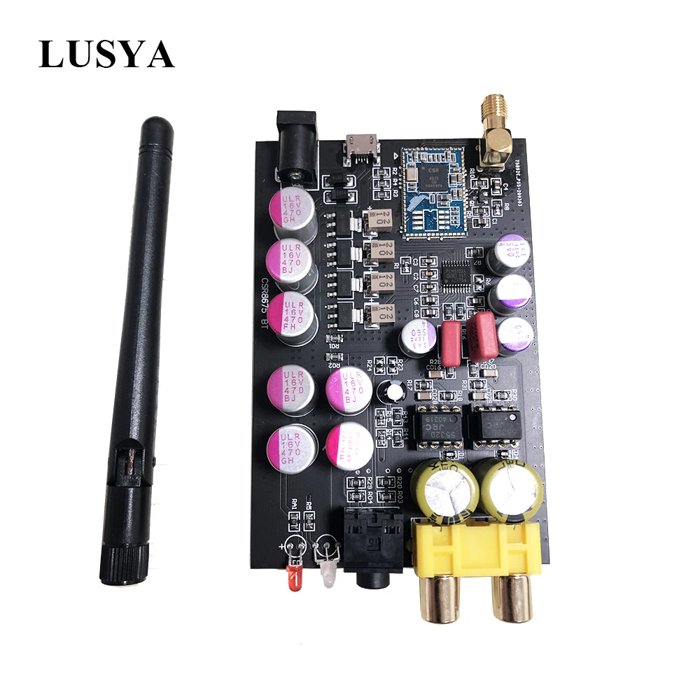 Lusya APTX HD Wireless 5.0 Bluetooth Receiver Board CSr8675+PCM5102A I2S DAC decoder board ...