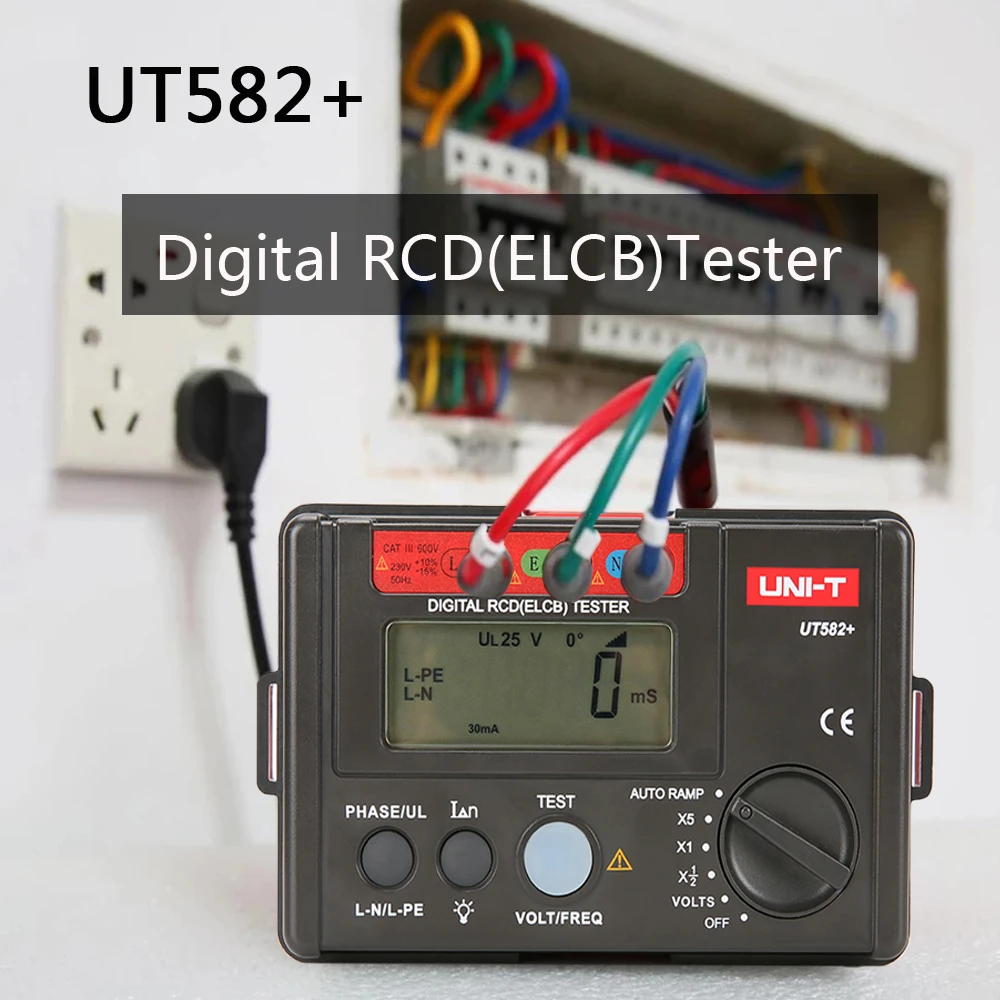 Uni-t Ut582 + Digital Rcd (elcb) Tester Leakage Switch Tester Voltage ...