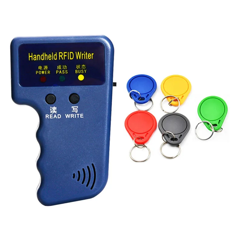 Handheld 125KHz RFID Duplicator Copier Writer Programmer Reader + Keys ...