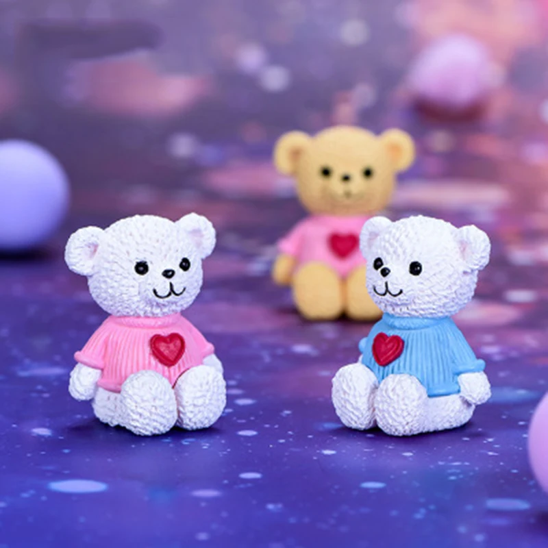 ZOCDOU 1 Piece Cute Cartoon Cute Lovely Bear In Love Small Statue ...