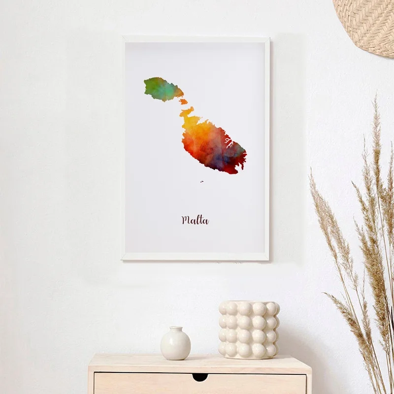 Malta Map Framed