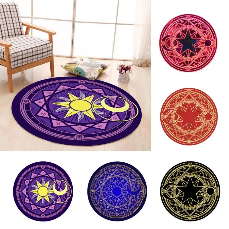 Diameter-60cm-Cartoon-Rug-Round-Tarot-Tablecloth-Pentagram-Sun-Moon ...