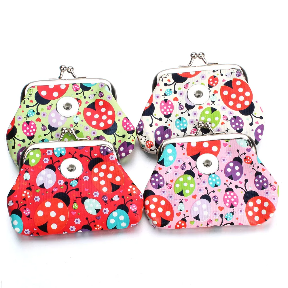 New Snap Jewelry Cartoon Cute Ladybug Coin Purses 18MM Snap Button ...