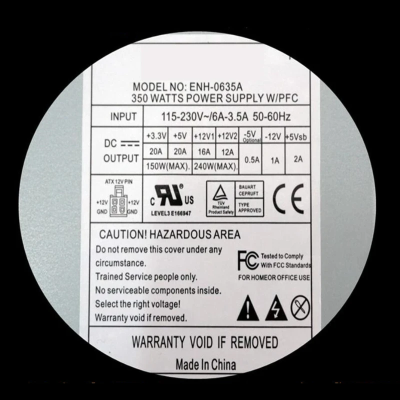 Original PSU For Enhance Full Module1U 350W Switching Power Supply ENH ...