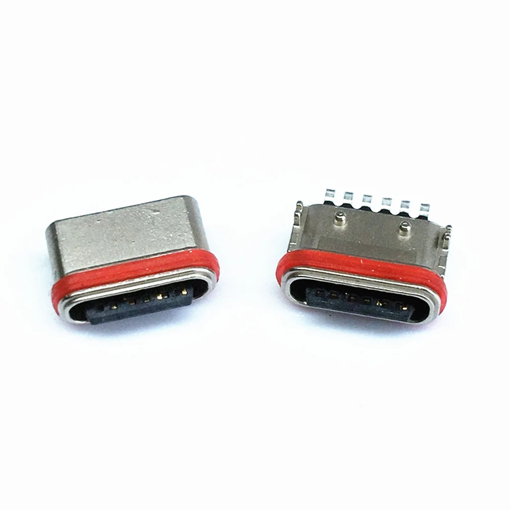 IPX7 waterproof Type C 6 Pin SMT Socket Connector USB 3.1 Female SMD ...
