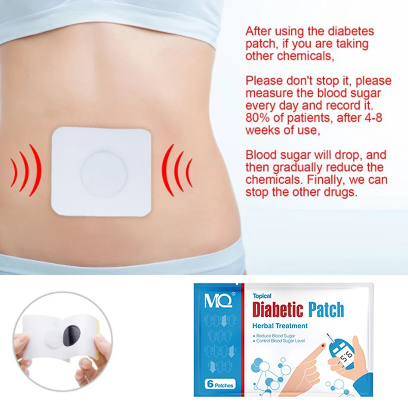 6pcs Diabetic Patch Chinese Herbal Stabilizes Blood Sugar Blood Glucose ...
