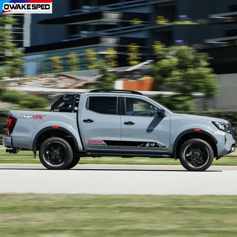 2PCS-Car-Door-Side-Skirt-Sticker-For-Nissan-NAVARA-NP300-Pickup-Trunk ...