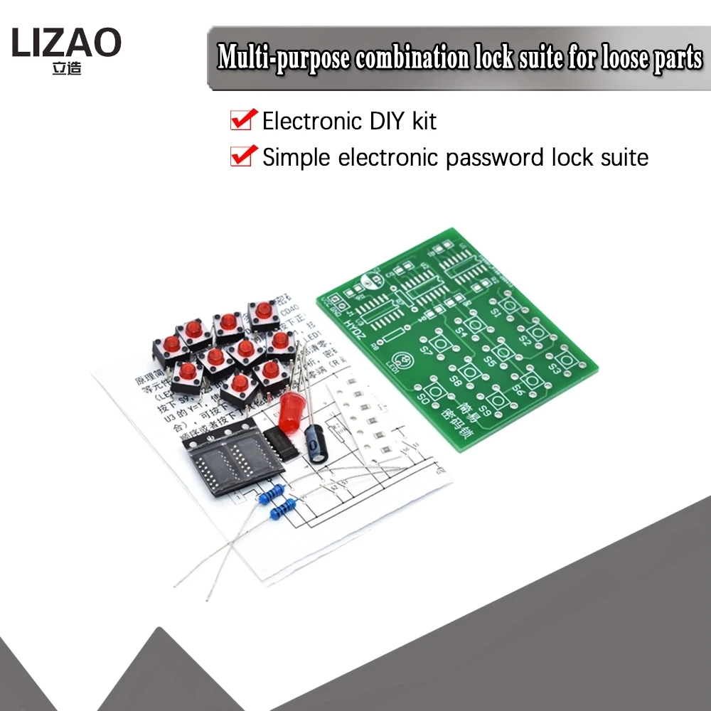 Multi-purpose-simple-electronic-password-lock-kit-electronic-DIY-kit ...