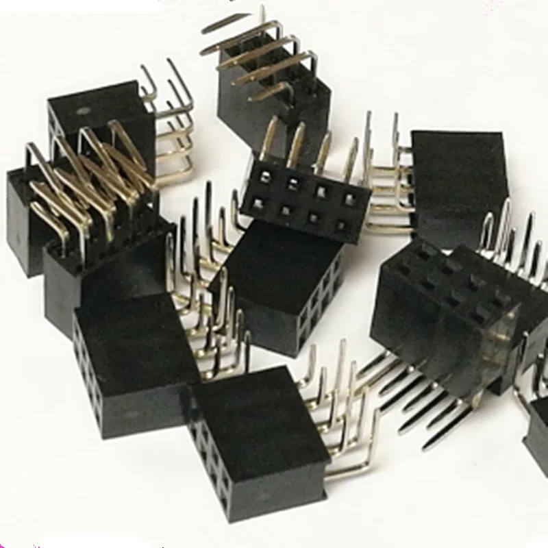 Double row socket 2.54 mm 6P/8P/10P/12P/16P 90 degree bend foot ...