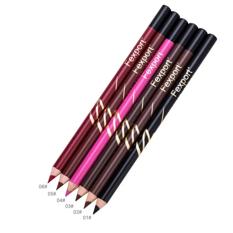 12 Color Easy-To-Wear Makeup Lips Lip Liner Pencil Cosmetic Eyeliner ...