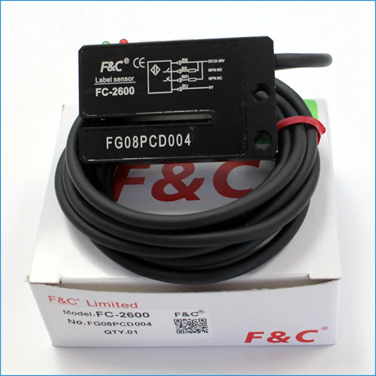 FC-2600-F-C-Lable-Sensor-4-wires-NPN-NO-NC-Electric-Label-Detector ...