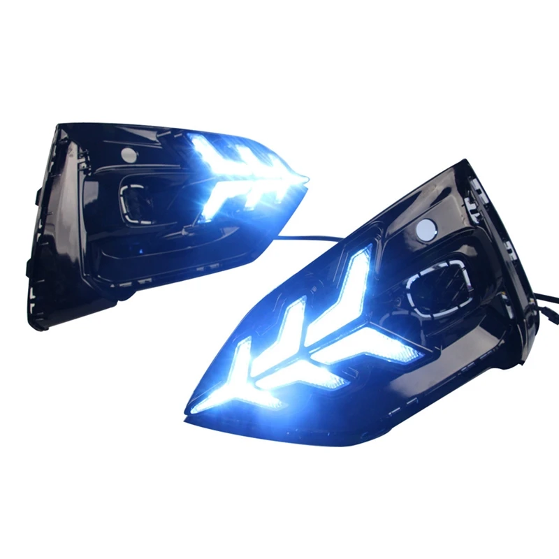 2Pcs for -2019 Ford New Focus with Yellow and Blue Modified LED Daytime ...